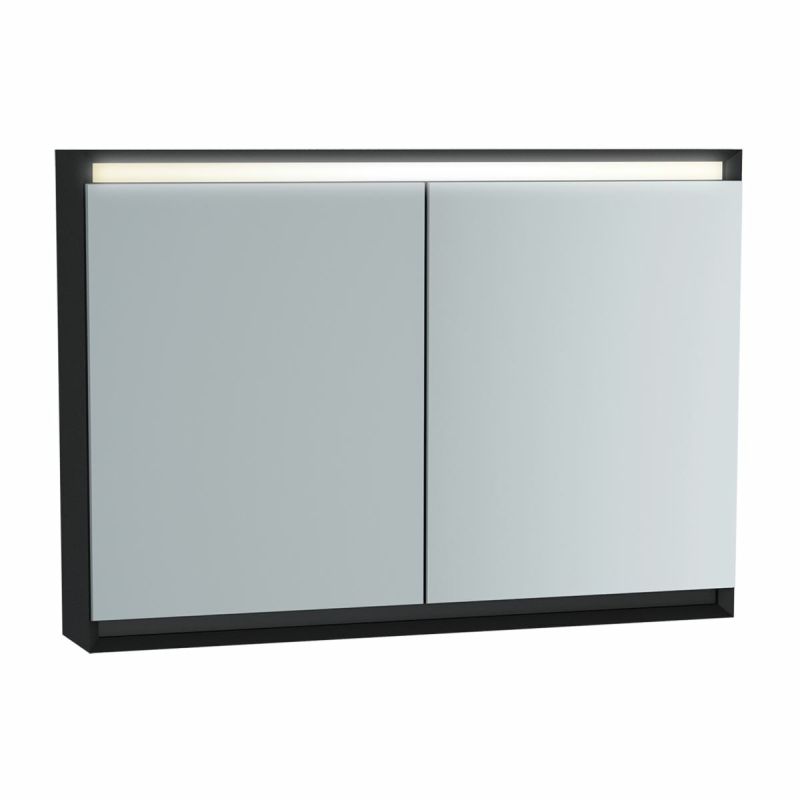 VitrA Frame LED Mirror Cabinet Matt Black 1000x175x700mm | Tile Africa